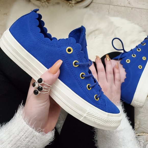 Converse | Shoes | Converse Frilly Thrills Suede Low Tops | Poshmark